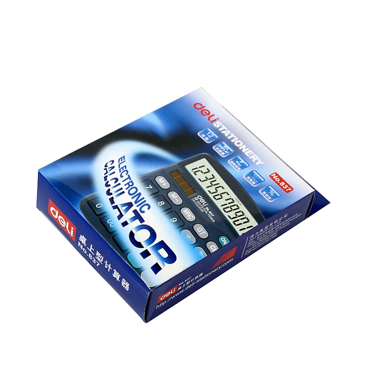 得力(deli)桌面计算器 黑色 837